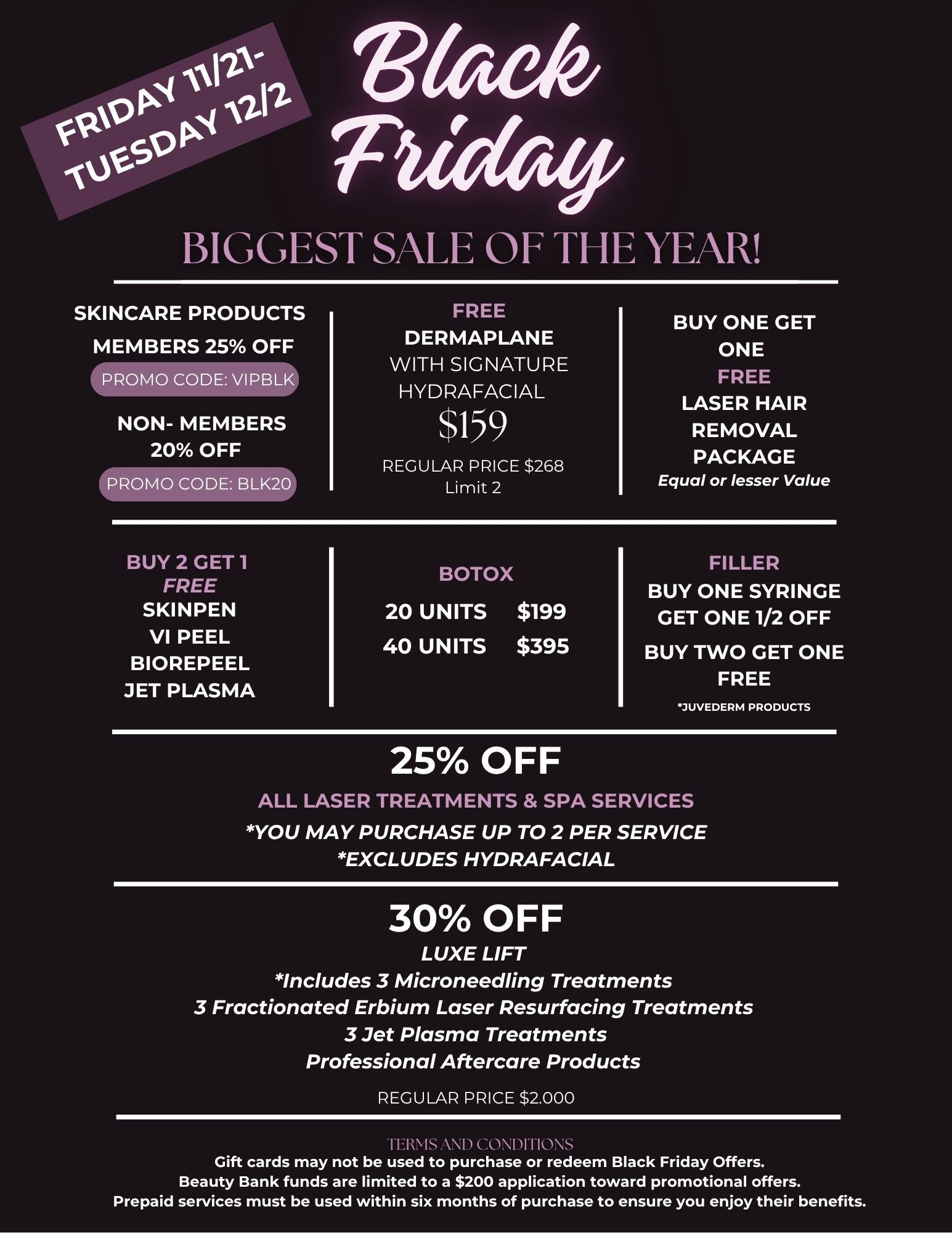 Black Friday Specials! – Absolutely Fabulous Spa
